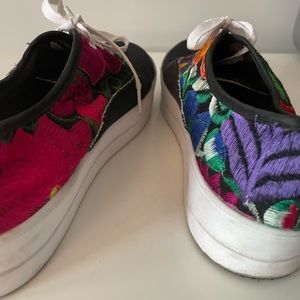 Shoes | Handembroidered Platform Vans Lookalike Womens 8m | Poshmark
